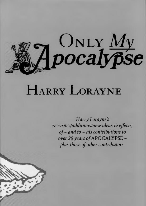 Harry Lorayne – Only My Apocalypse – Magicanoz